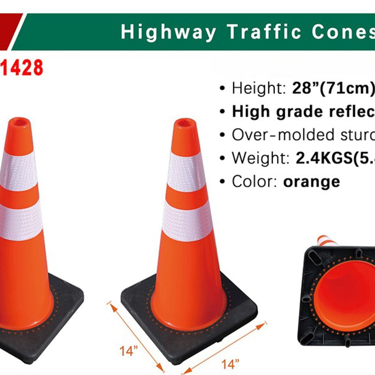 PVC Traffic Cone with Reflective Tape – Mid-Isle Equipment