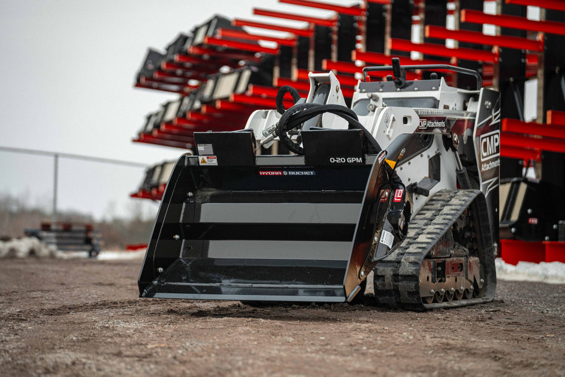CMP HYDRA BUCKET FOR SKID STEER BUILT IN HARLEY RAKE – Mid-Isle Equipment